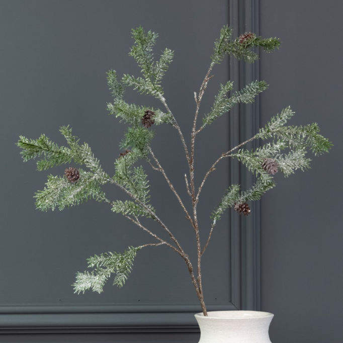 Snowy Cedar Pine Spray 70cm – PartyPerfetto